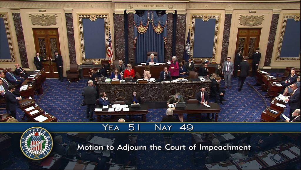 Us Senate Votes To Adjourn Impeachment Trial Of Mayorkas