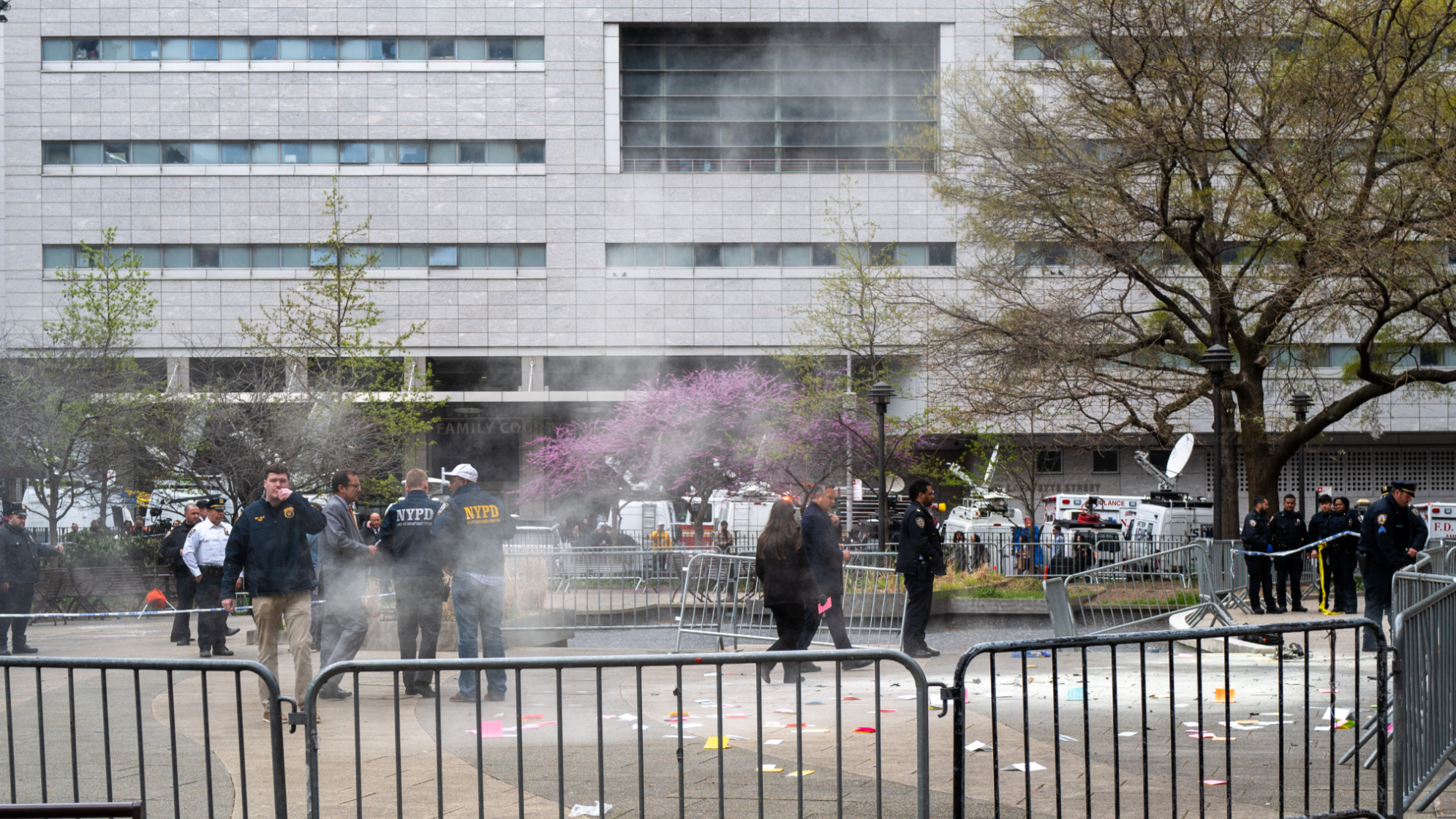 Man sets self on fire outside New York court where Trump trial underway