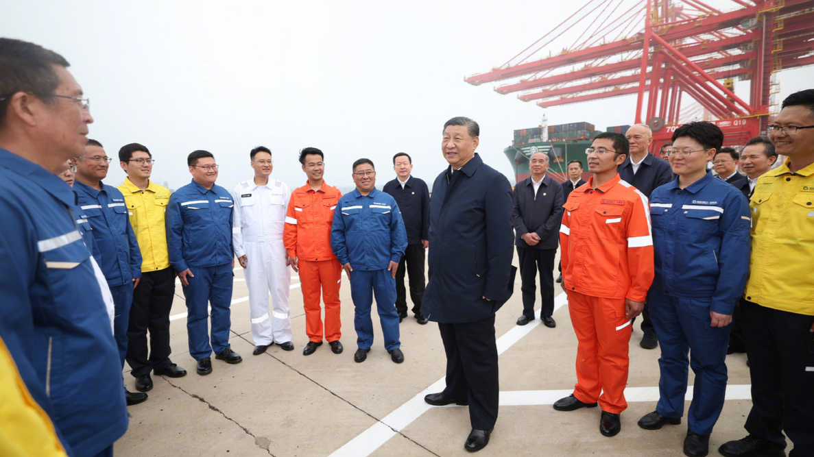 Xi inspects Rizhao in east China's Shandong province
