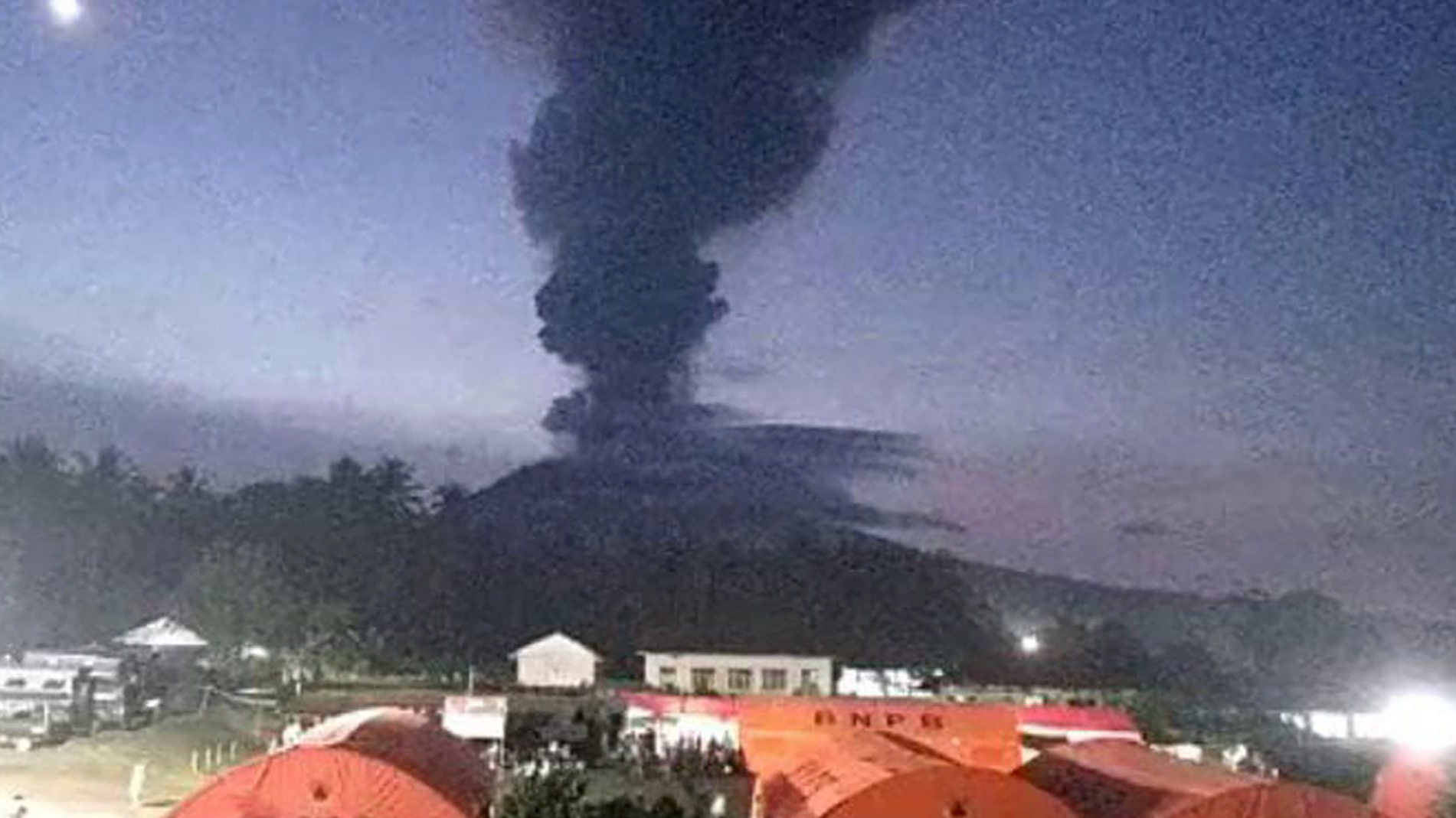 Indonesia's Ibu volcano erupts twice, spewing red-hot lava