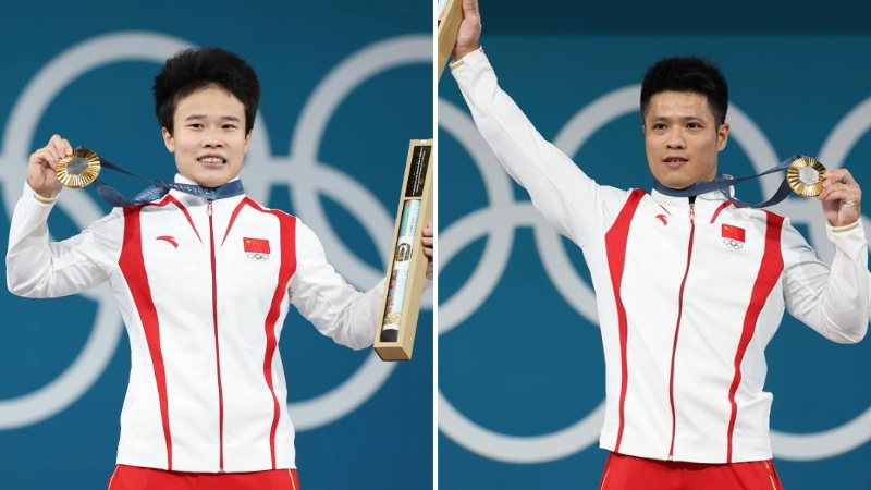 Chinese weightlifters Hou, Li retain gold at Paris 2024