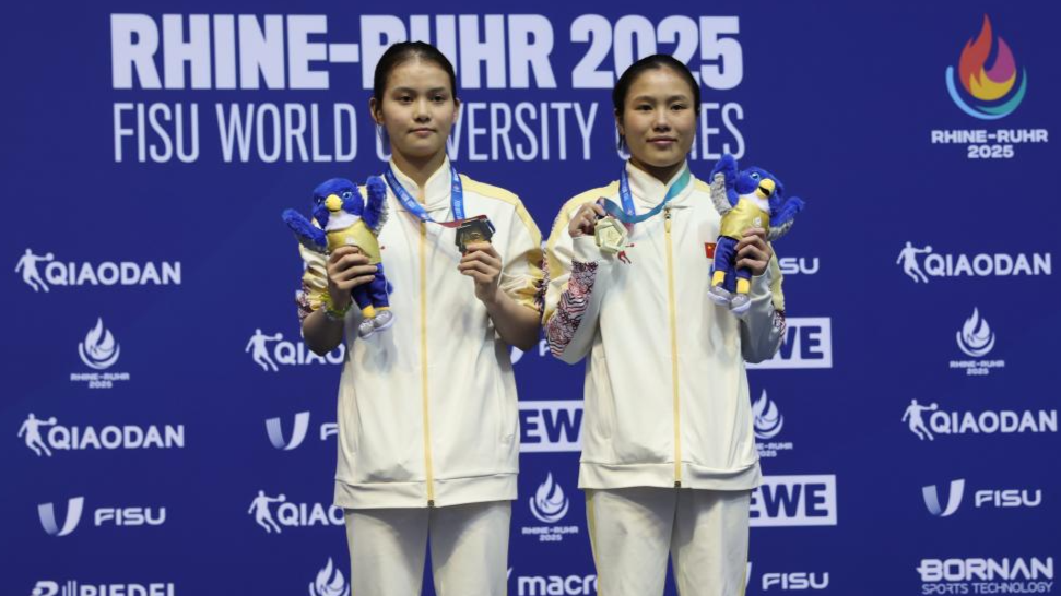 He, Lu win China's first 2025 Universiade gold in women's synchro 10m ...