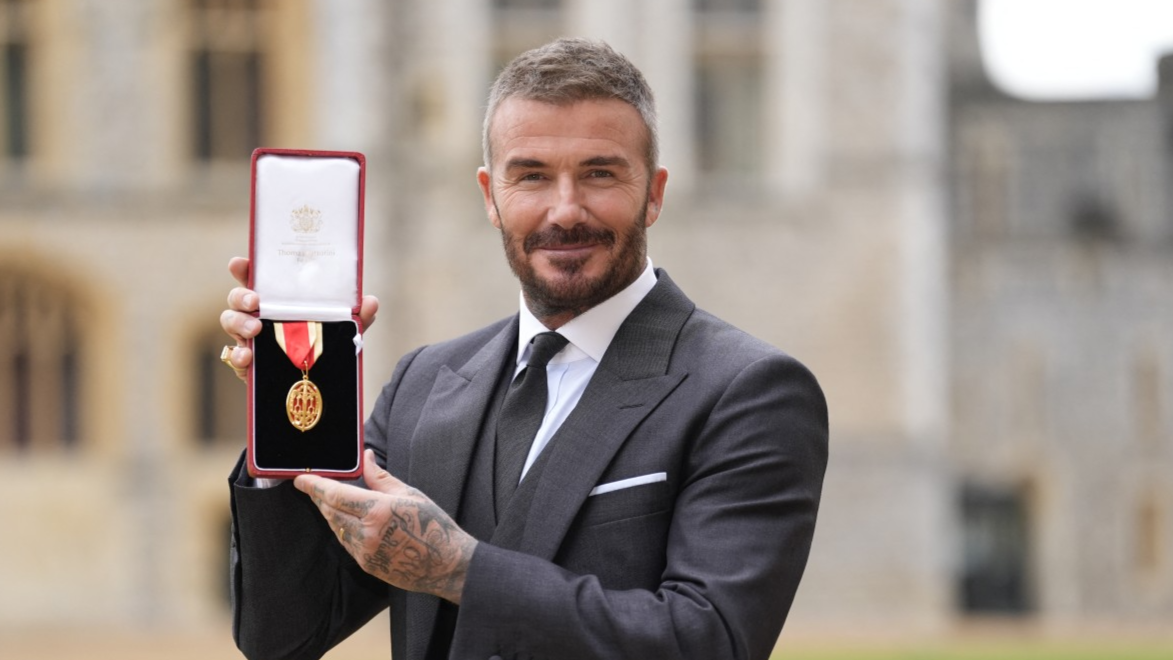 David Beckham knighted for services to sport and charity