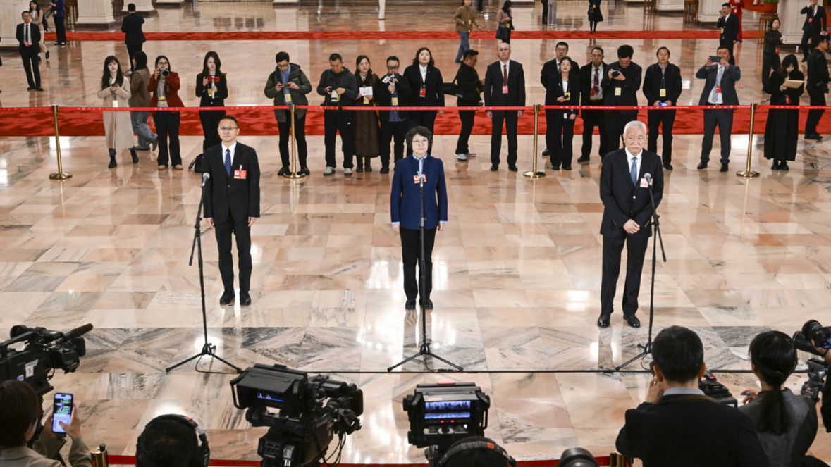 CPPCC members attend group interview before 2nd plenary meeting